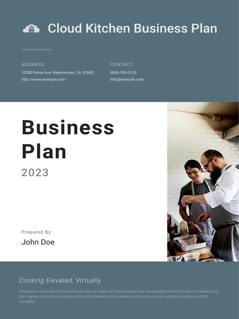 Cloud Kitchen Business Plan Overview | PDF | Marketing | Business Plan