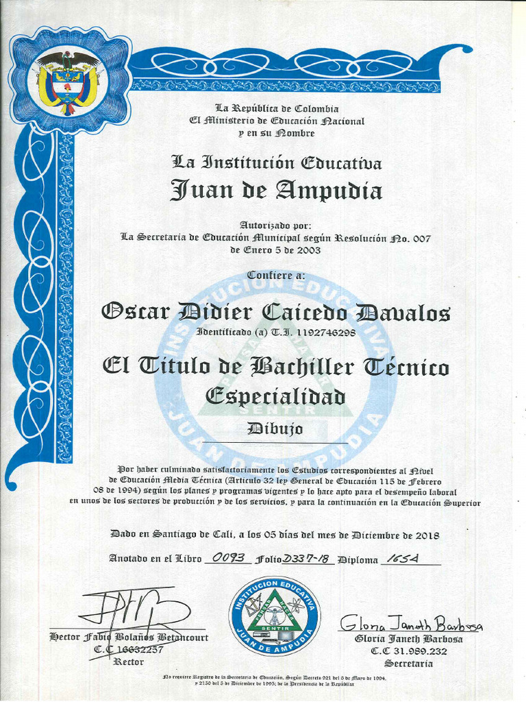 Diploma de Bachiller | PDF