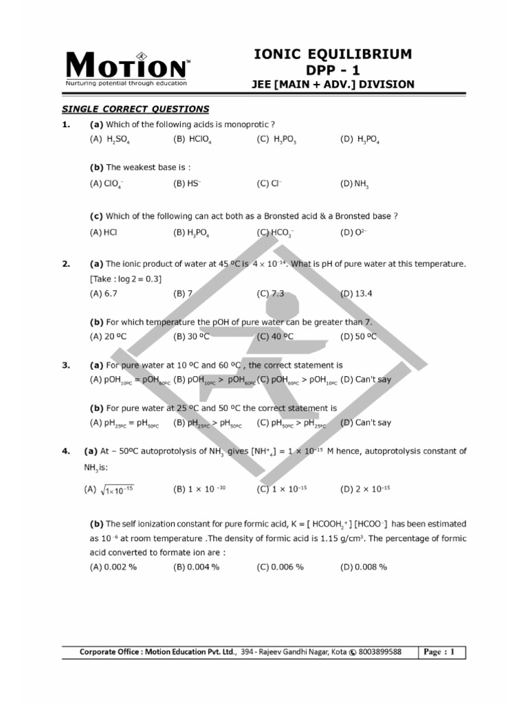 Ionic Equilibrium DPP | PDF