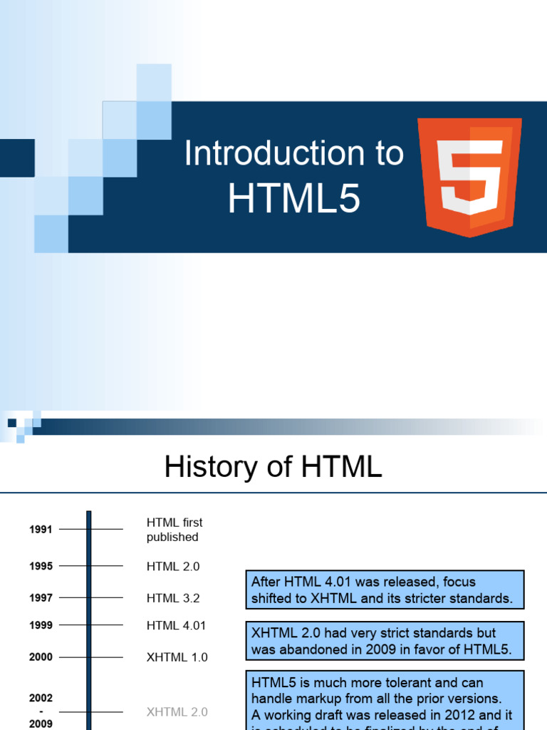 Introduction To HTML5 | PDF | Html5 | Html
