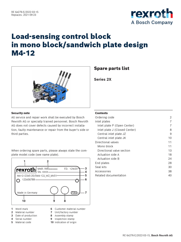 Load-Sensing Control Block in Mono Block/sandwich Plate Design M4-12 ...