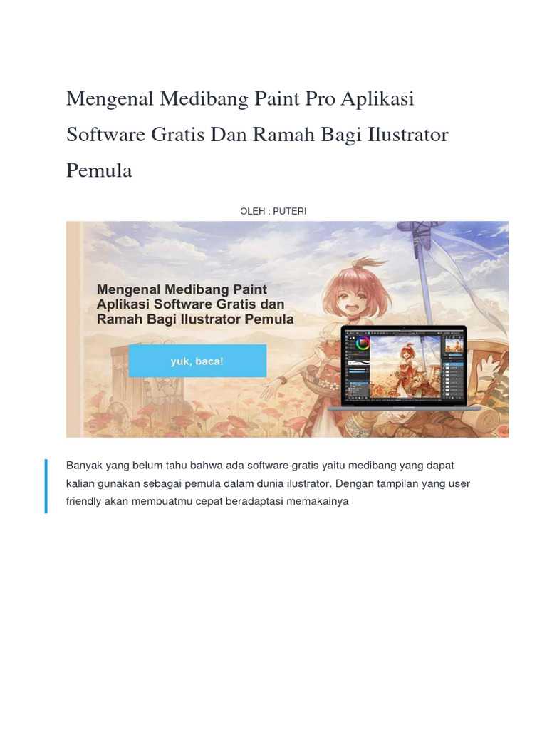 Medibang Paint Pro: Software Ilustrasi Gratis | PDF