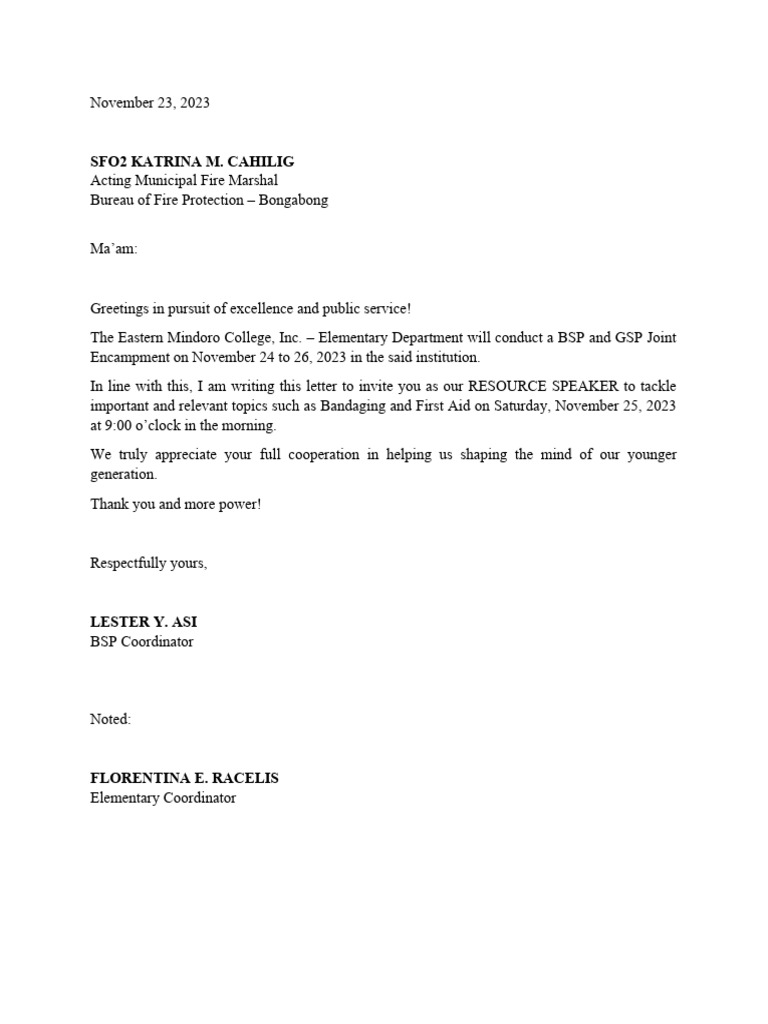 Invitation Letter Speaker | PDF Invitation Letter Speaker | PDF