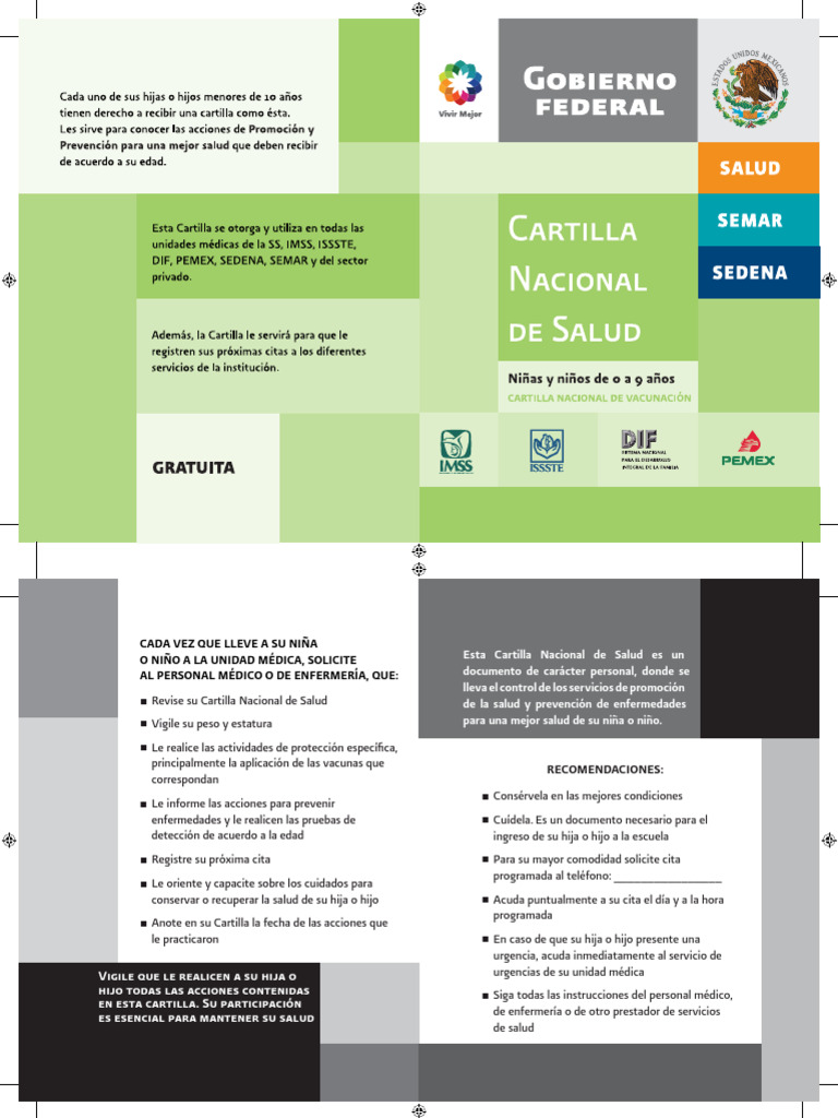 Cartilla Nacional de Salud Infantil | PDF | Índice de masa corporal | Vacunas