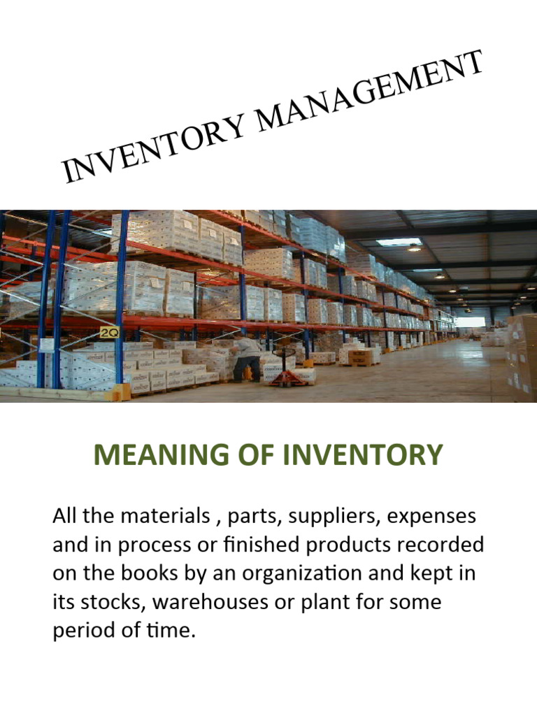 Inventory Management Final | PDF | Inventory | Business Economics