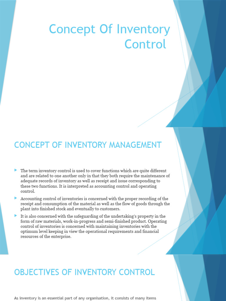 Concept Inventory Control | PDF | Inventory | Radio Frequency ...