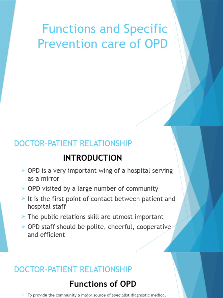 Functions of Opd | PDF | Self-Improvement | Wellness