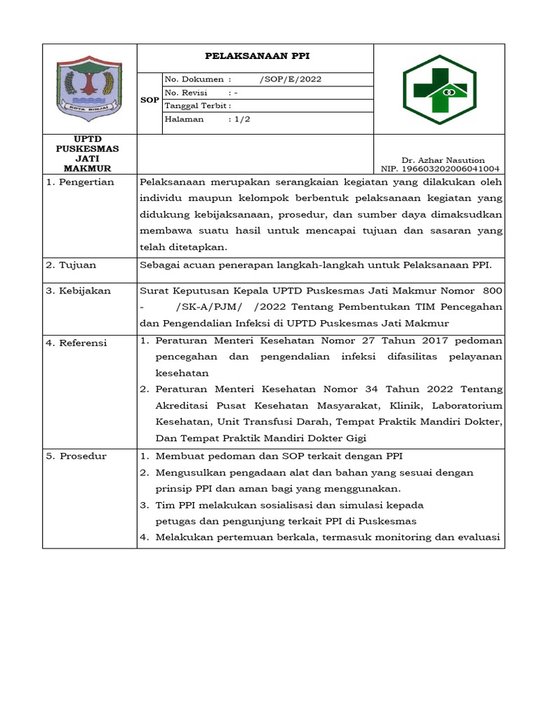 Sop Pelaksanaan Ppi 2022 | PDF | Sains & Matematika
