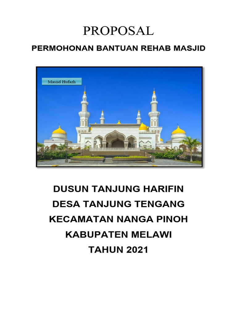 Permohonan Rehab Masjid Hufazh 2021 | PDF