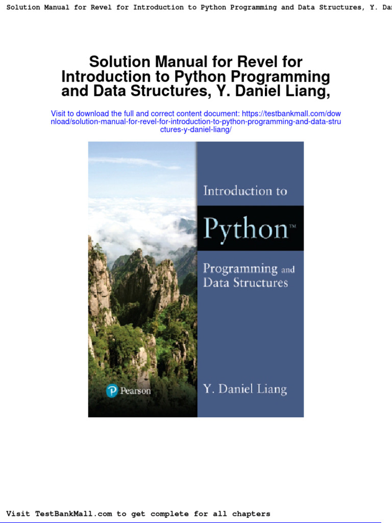 Solution Manual For Revel For Introduction To Python Programming and ...