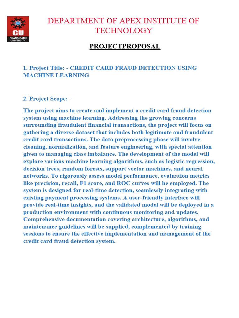 Project Proposal - Format | PDF | Machine Learning | Central Processing ...