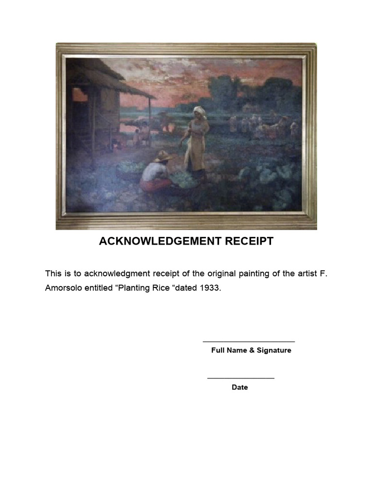 ACKNOWLEDGEMENT RECEIP - Painting | PDF | Art