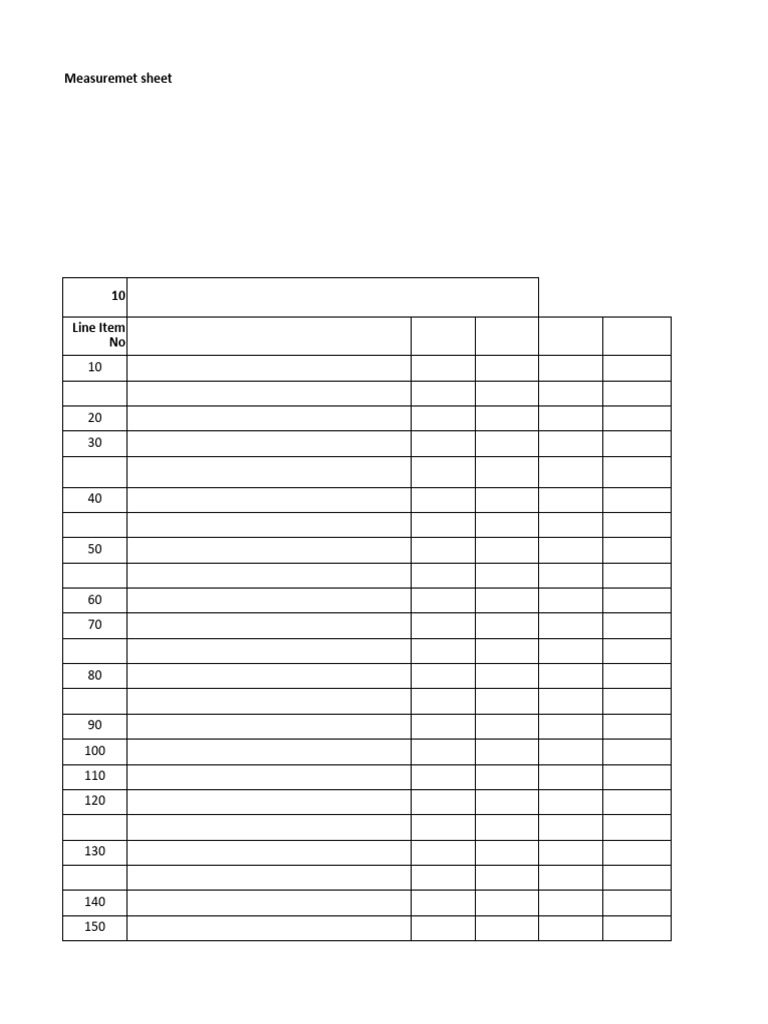 MEASUREMENT SHEET - Final | PDF | Materials | Civil Engineering