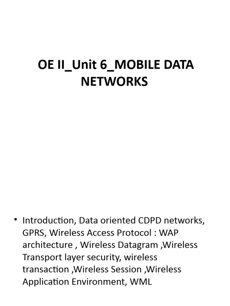 Oe Ii - CDPD | PDF | Cellular Network | Computer Network