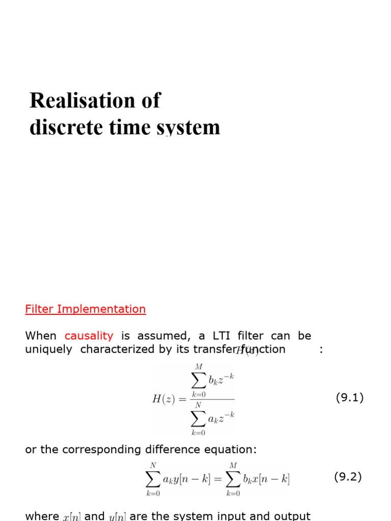 Discrete-Time LTI Filter Structures | PDF | Function (Mathematics ...
