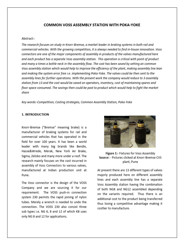 Common Voss Assembly Station With Poka-Yoke | PDF | Lean Manufacturing ...