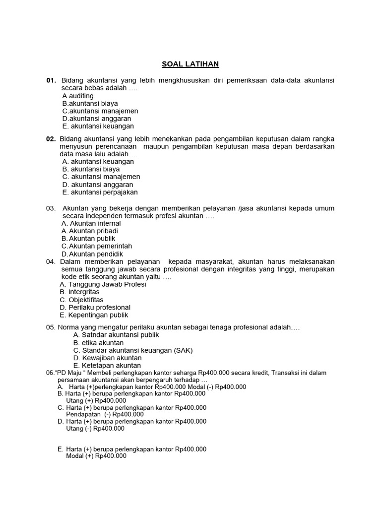 Latihan Soal Ulangan Umum KLS Xii | PDF