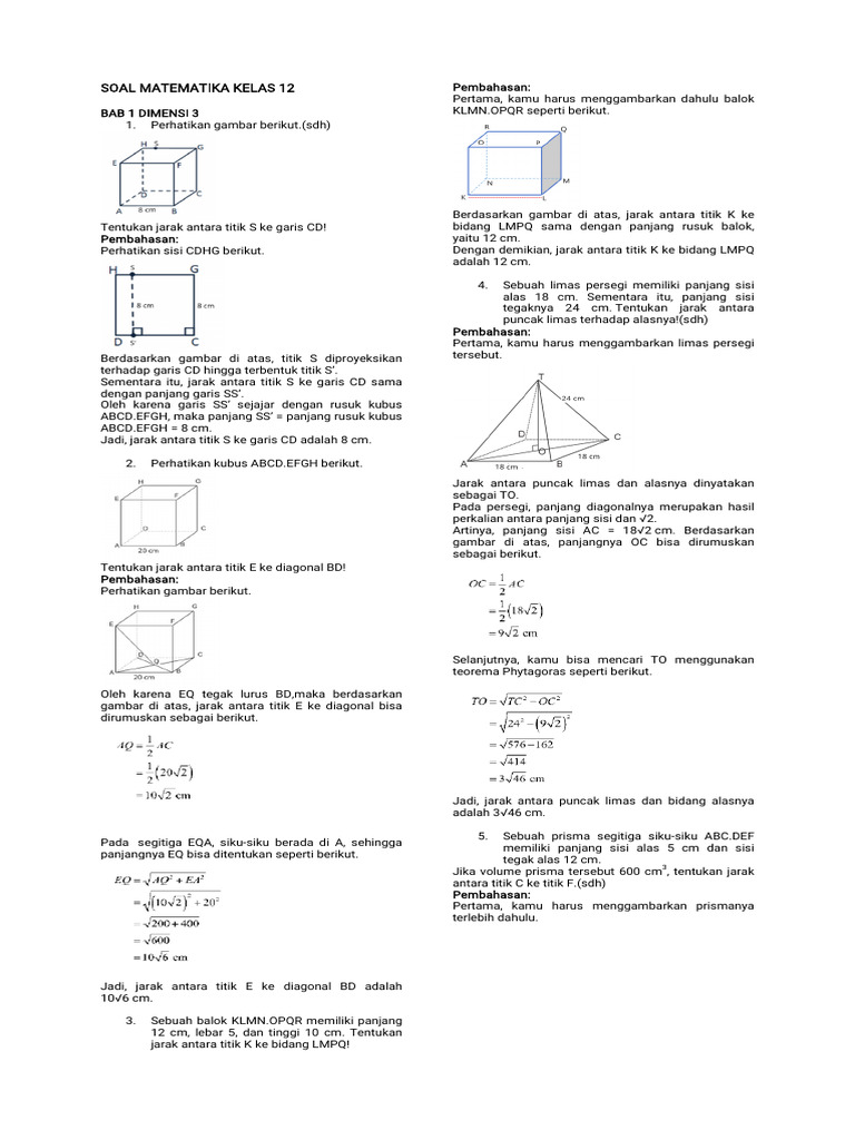Pas - MTK Kelas 12-S1 | PDF
