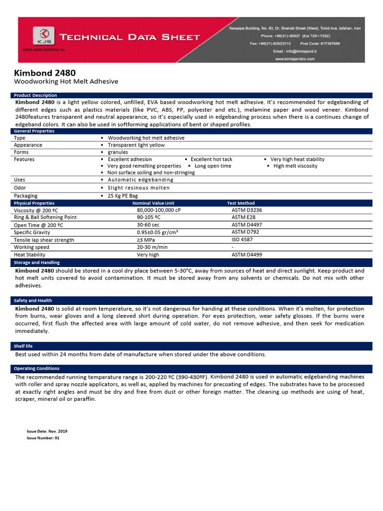 Kimbond 2480 | PDF | Adhesive | Magma