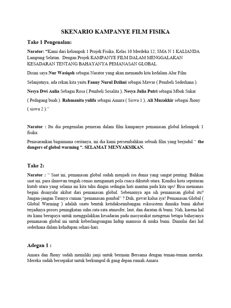 Skenario Kampanye Film Fisika | PDF
