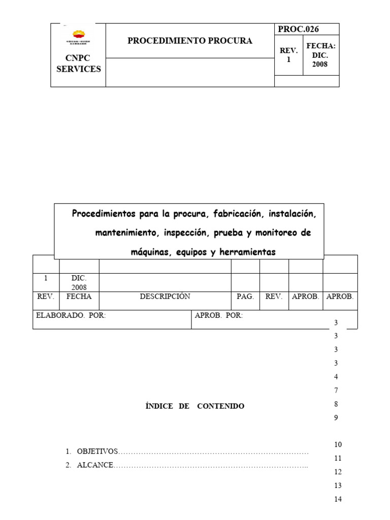 Procedimiento Procura | PDF | Residuos | Presión