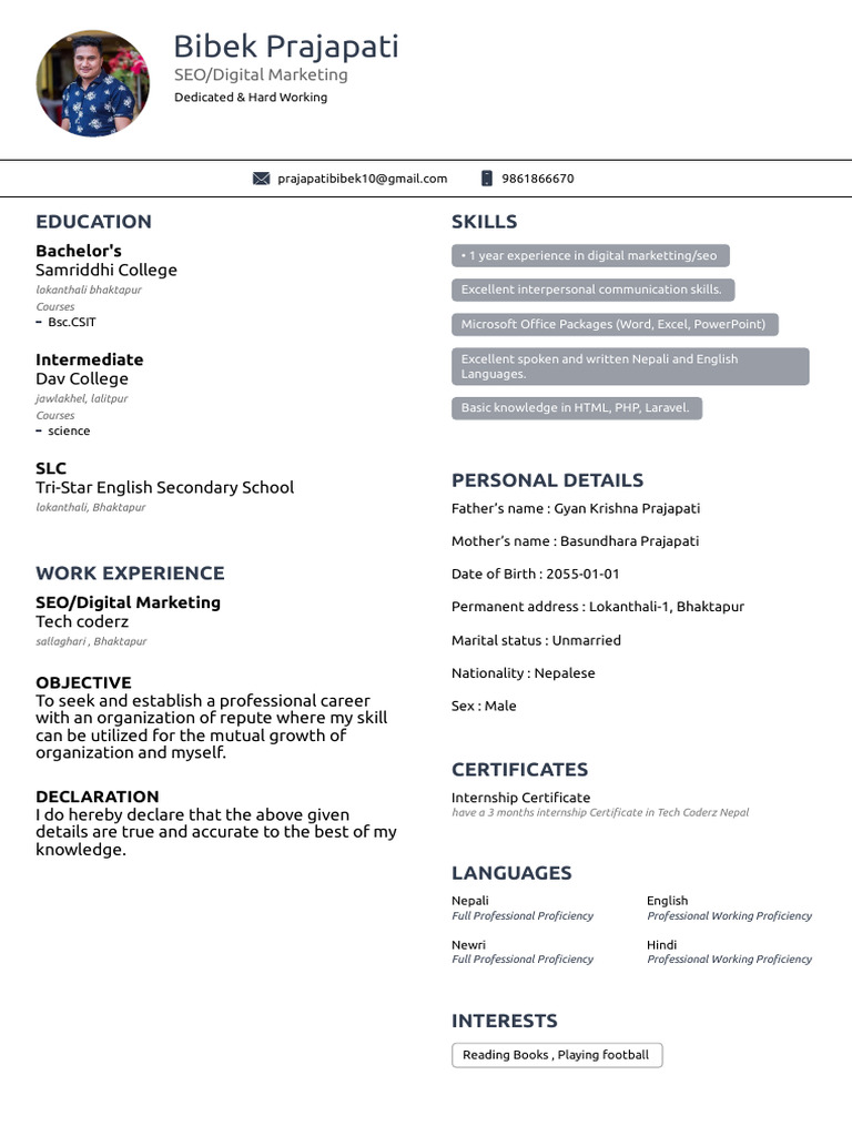 Prof Resume Bibek | PDF