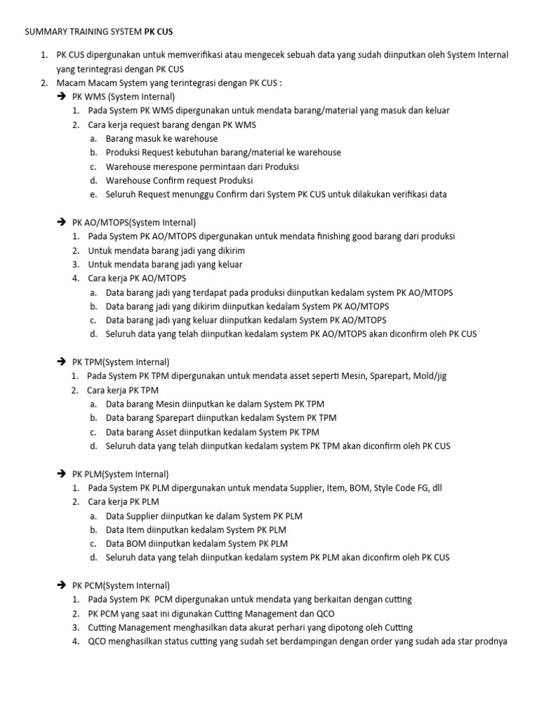 Sistem Verifikasi Data PK CUS | PDF