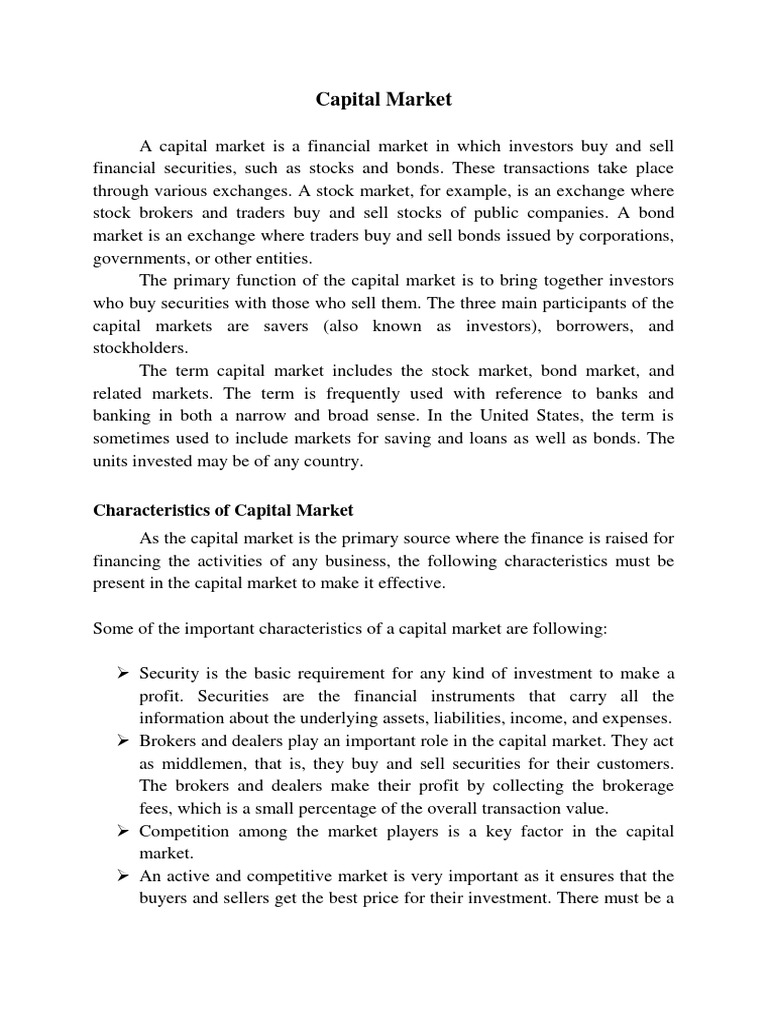 Capital Market Instruments | PDF | Capital Market | Stocks