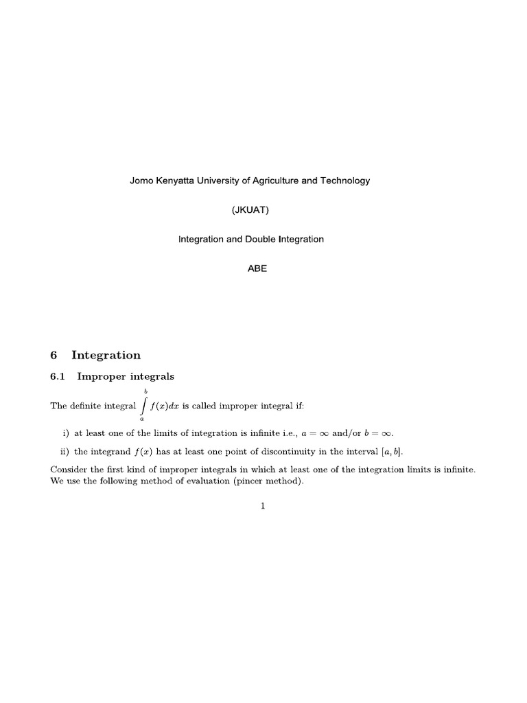 CALCULUS 3 Integration & Double Integration (ABE) | PDF