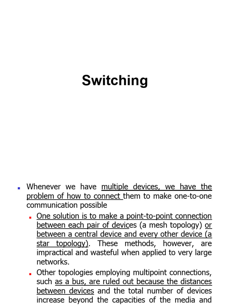 Switching | PDF | Computer Network | Packet Switching