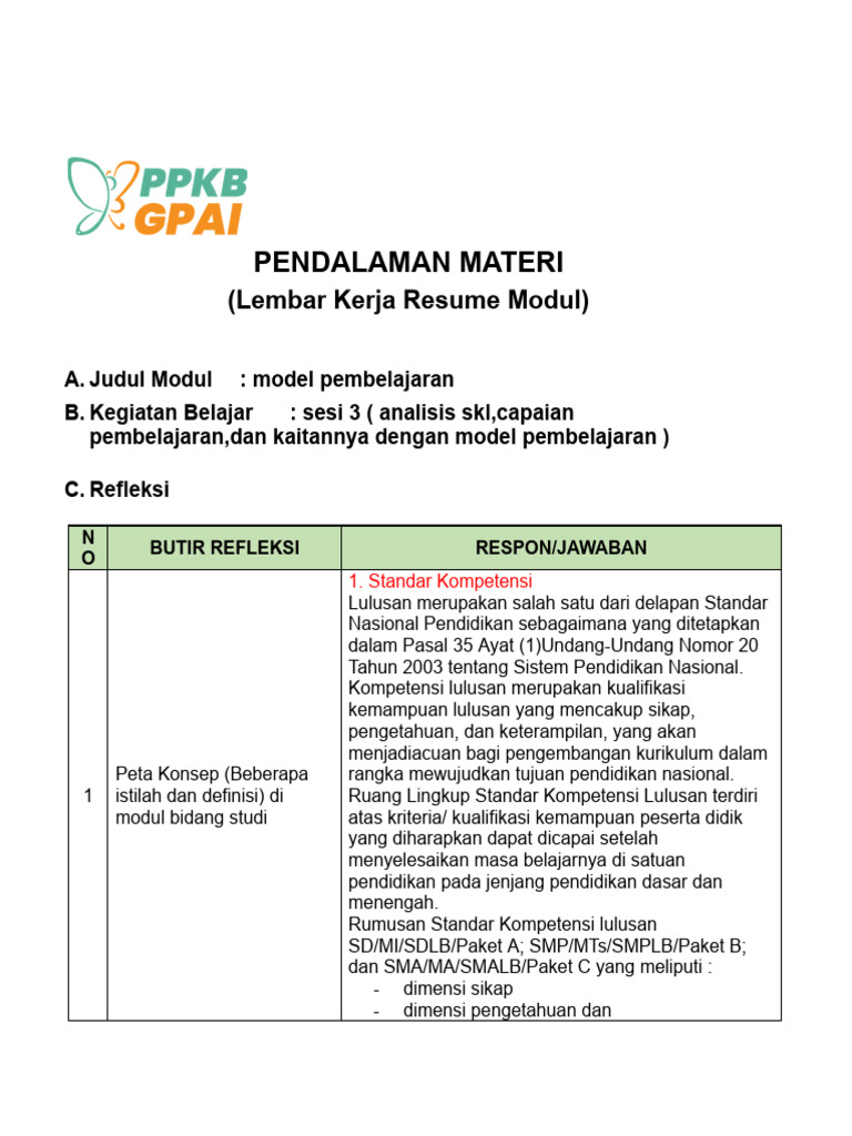 LK - Resume Pendalaman Materi PPG 2021 | PDF
