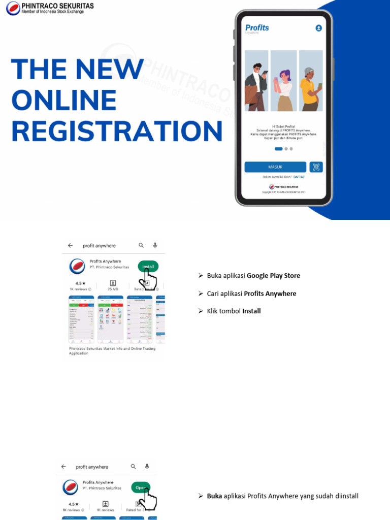 Tutorial Registrasi Phintraco Sekuritas | PDF