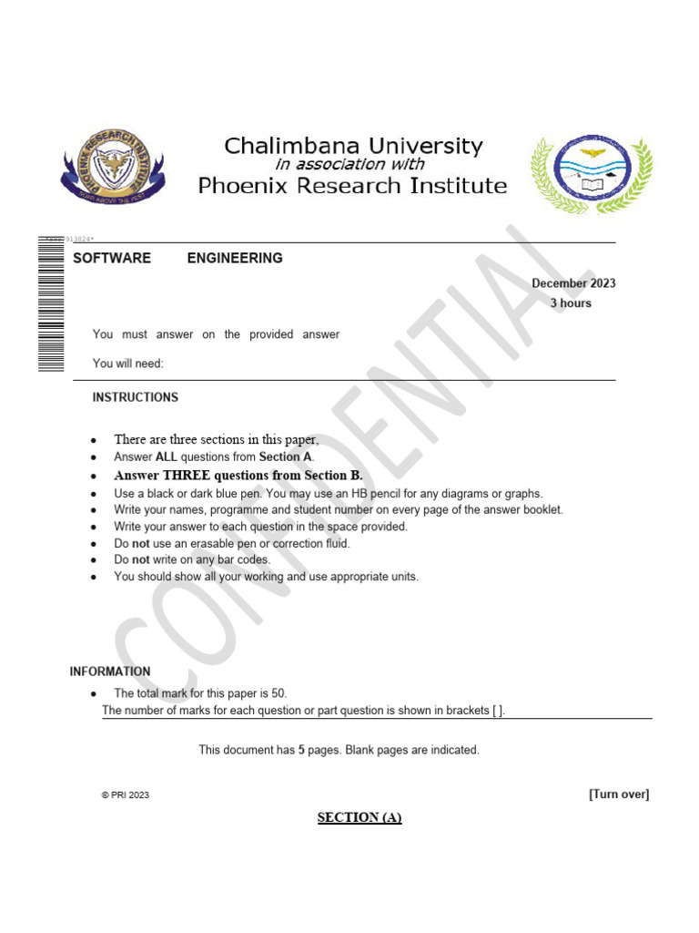 Software Engineering Exam Guide | PDF | Software | Engineering