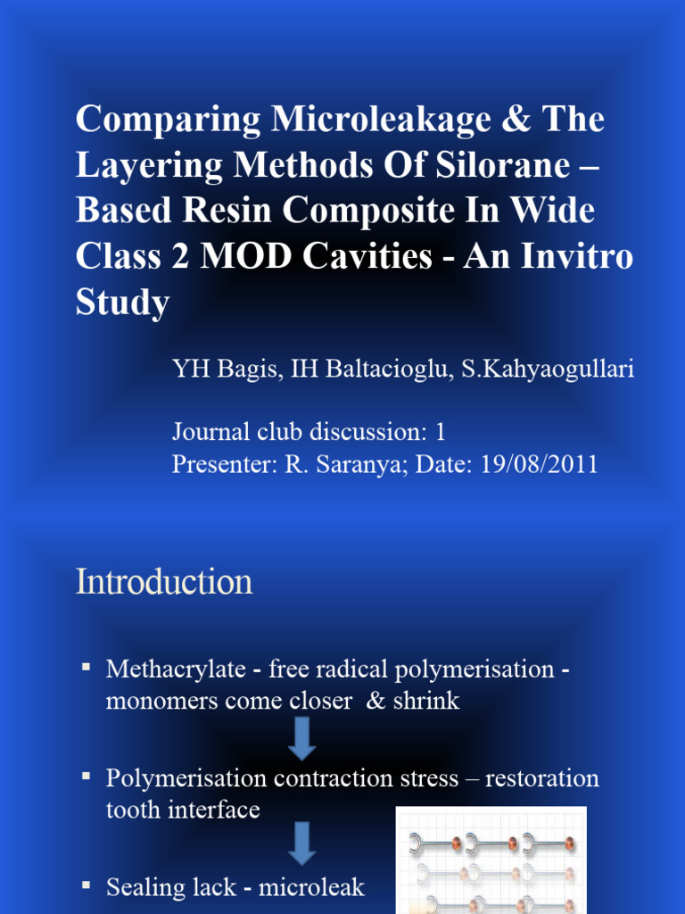 Paring Microleakage And The Layering Methods Of Silorane Pdf Dental Composite Building