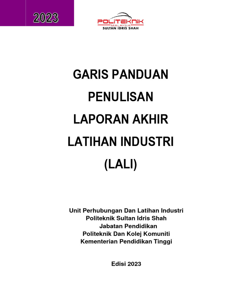Panduan Penulisan Laporan Akhir Latihan Industri | PDF