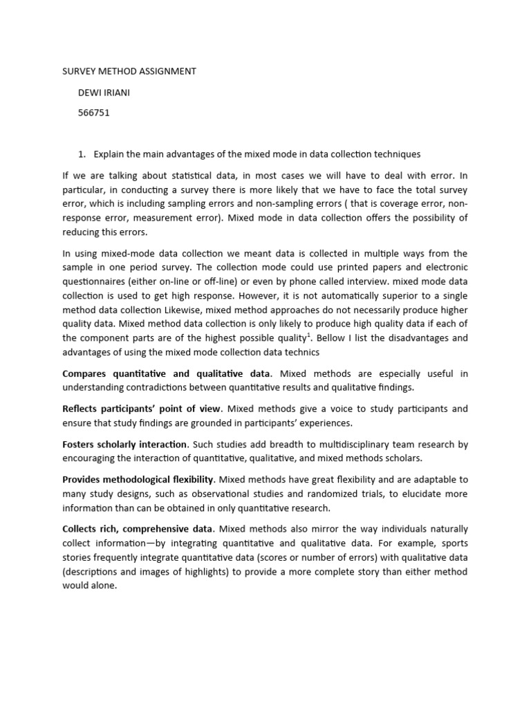 Survey Method Assignment | PDF | Survey Methodology | Histogram