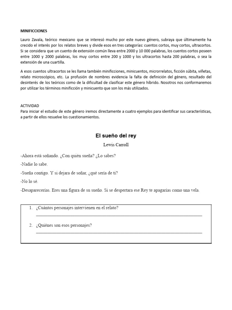 Introducción a la Minificción Literaria | PDF | Cuentos