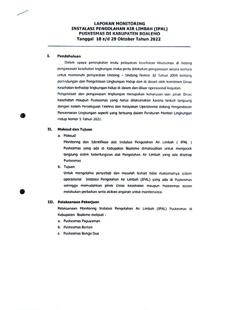 Laporan Monitoring IPAL | PDF