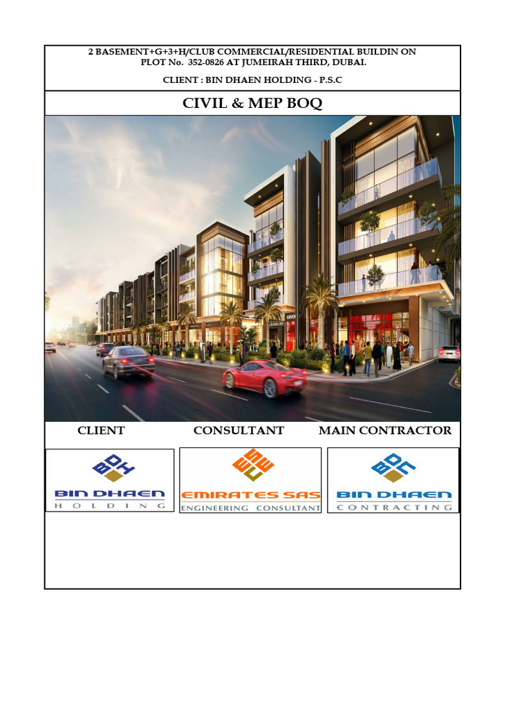 Boq - Civil+Mep (Sep 2022) - With Price | PDF | Concrete ...