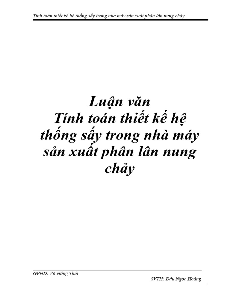(123doc) Luan Van Tinh Toan Thiet Ke He Thong Say Trong Nha May San Xuat Phan Lan Nung Chay | PDF