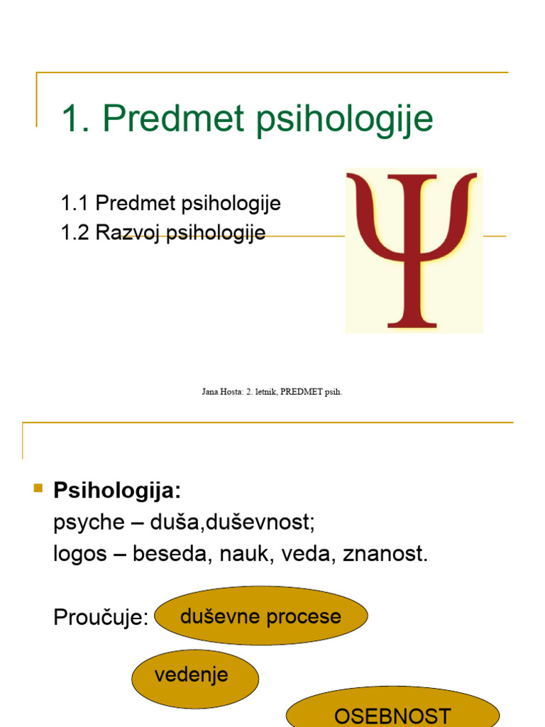 Predmet Psihologije | PDF
