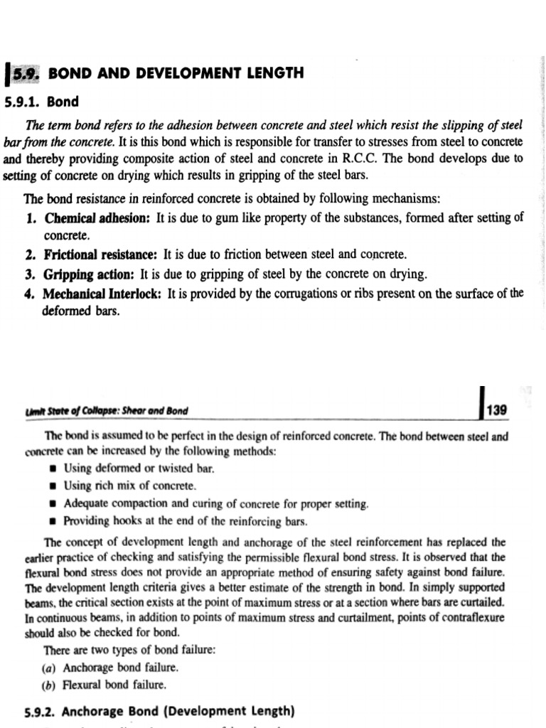 Bond and Development Length Notes | PDF