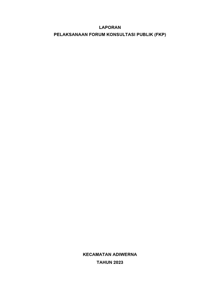 Template Laporan FKP - Upp 2023 | PDF