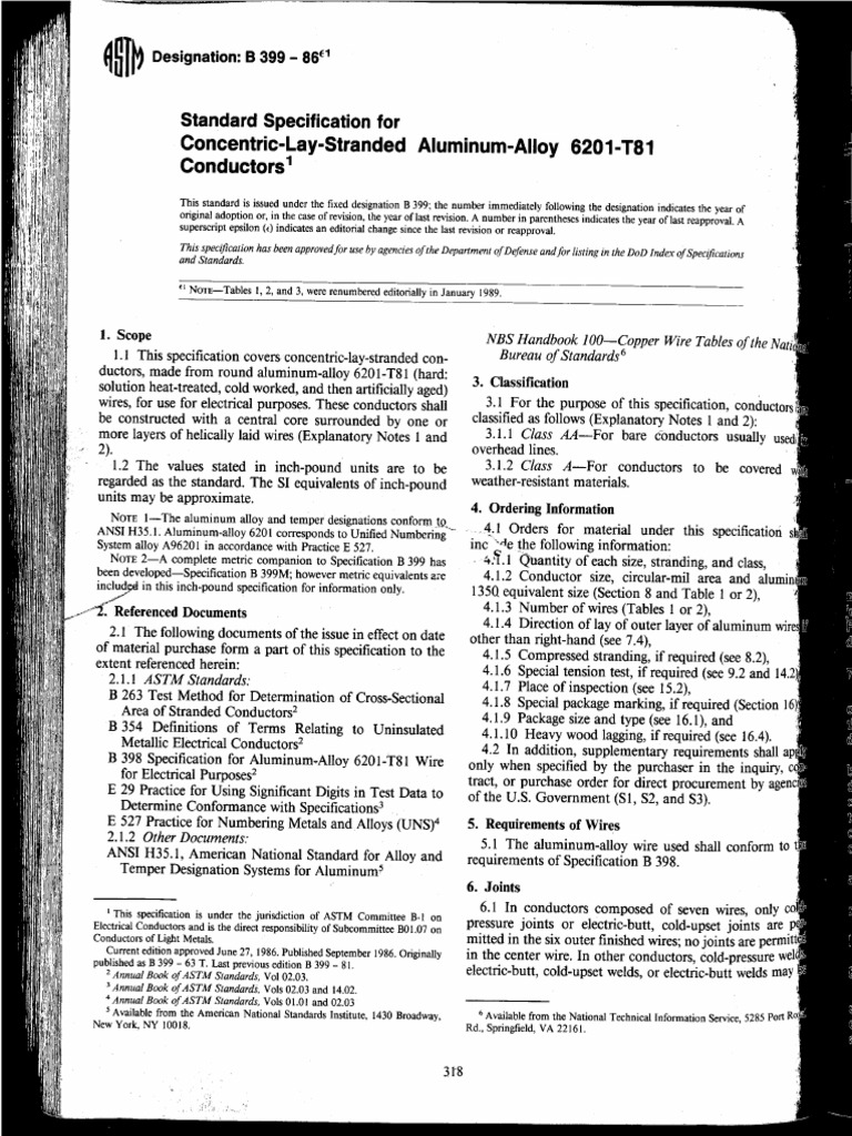 Astm B 399 Aaac Conductor | PDF