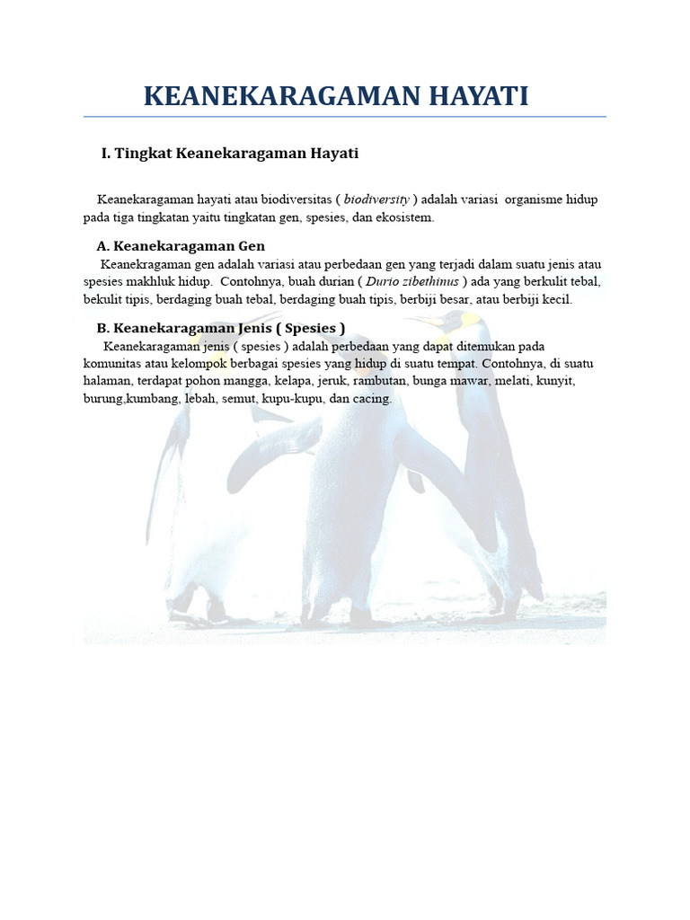 KEANEKARAGAMAN HAYATI Ton A | PDF | Sains & Matematika