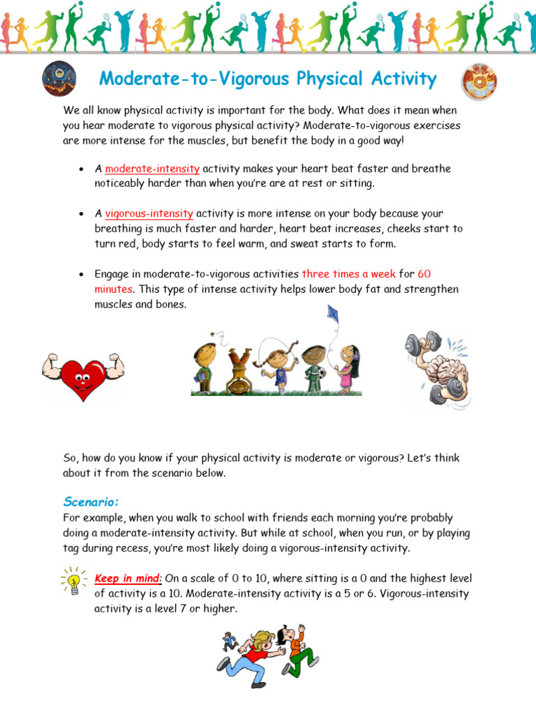 Moderate-to-Vigorous Exercise Guide | PDF