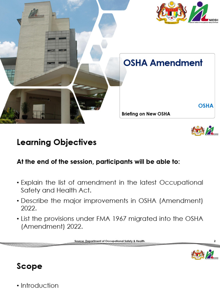 OSHA (Amendment) 2022 Briefing | PDF | Occupational Safety And Health ...