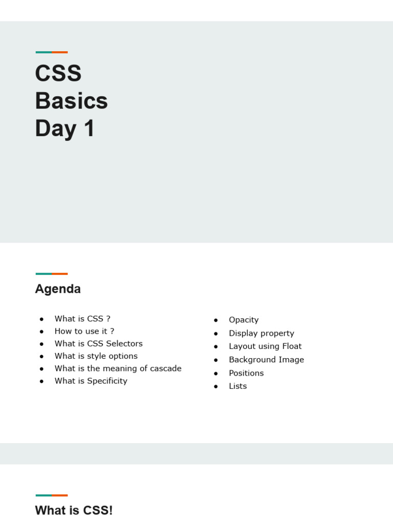 CSS Basics Day 1 | PDF | Html | Software Engineering