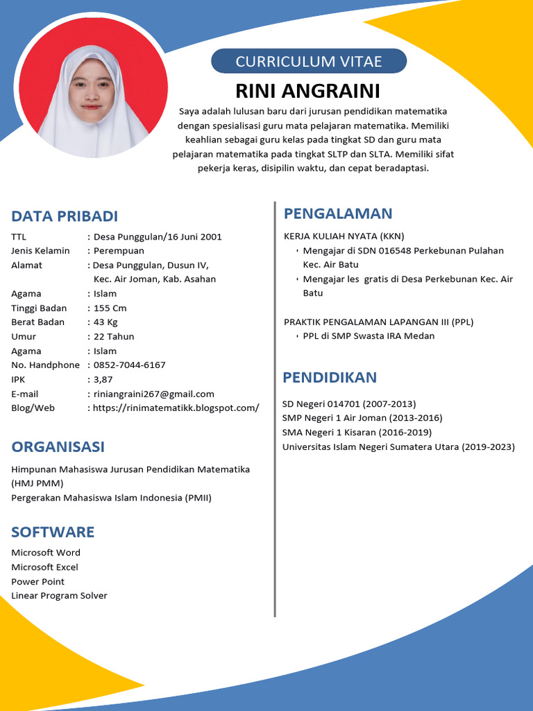 CV Rini Angraini 2 | PDF