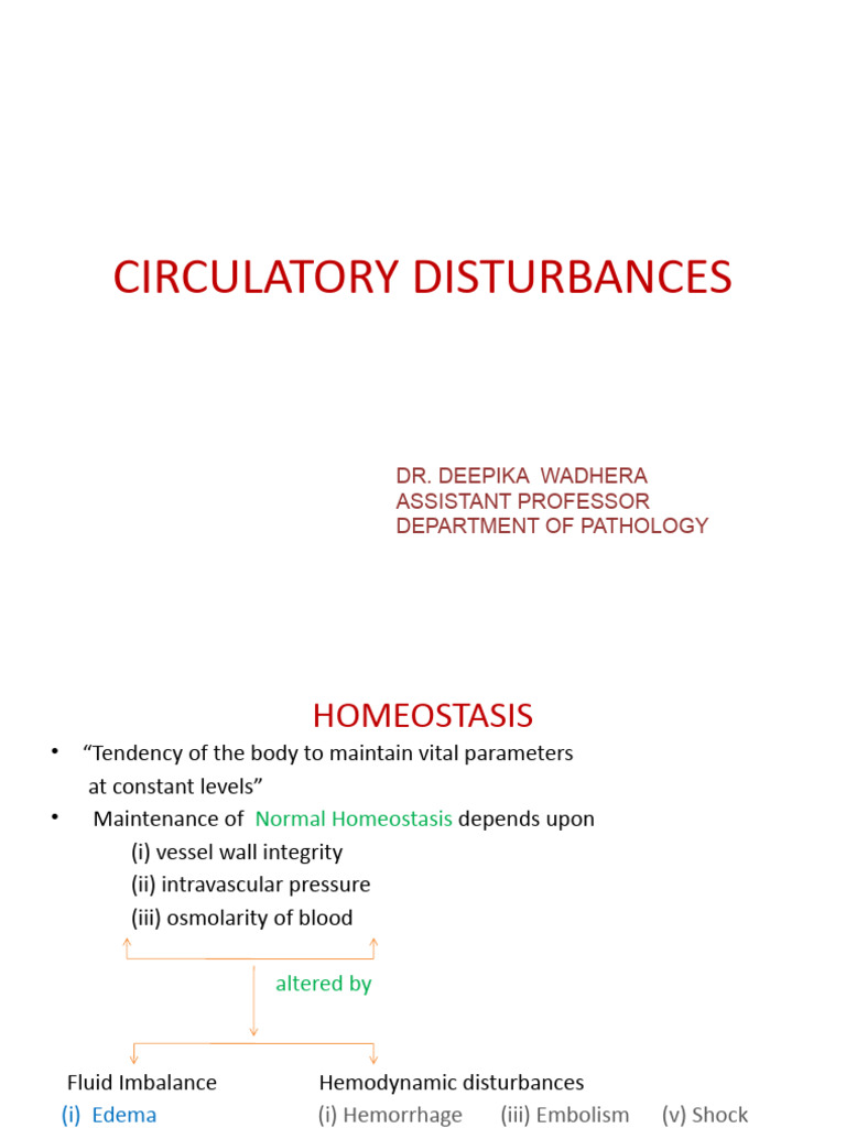 5) Circulatory Disturbance BPT - 093303 | PDF | Edema | Thrombosis